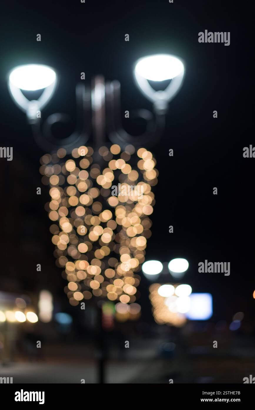 Night city street lights bokeh background, Bokeh, de-focused Stock Photo - Alamy