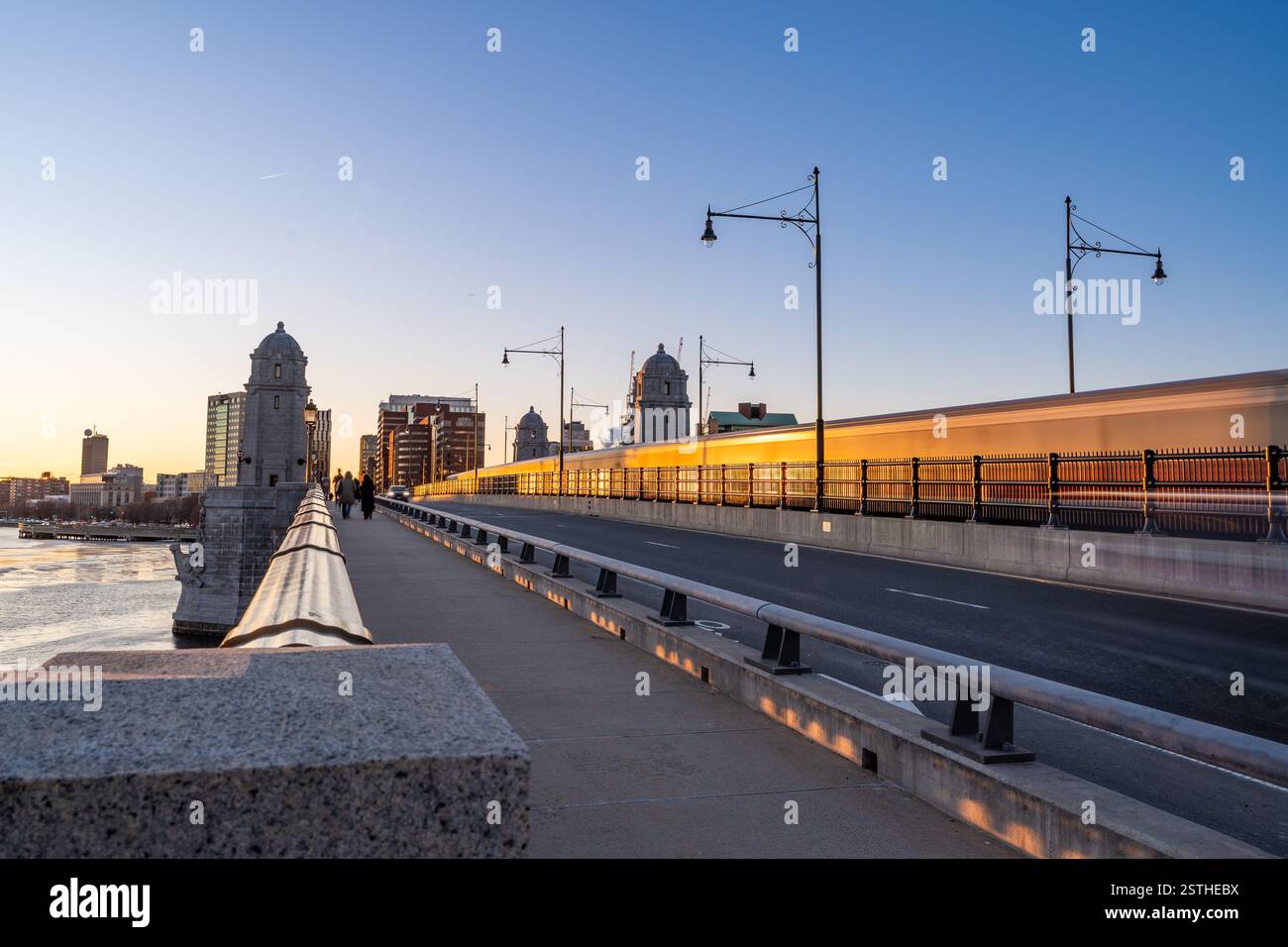 Boston, Massachusetts - 14 February 2025 - People walking, car and ...