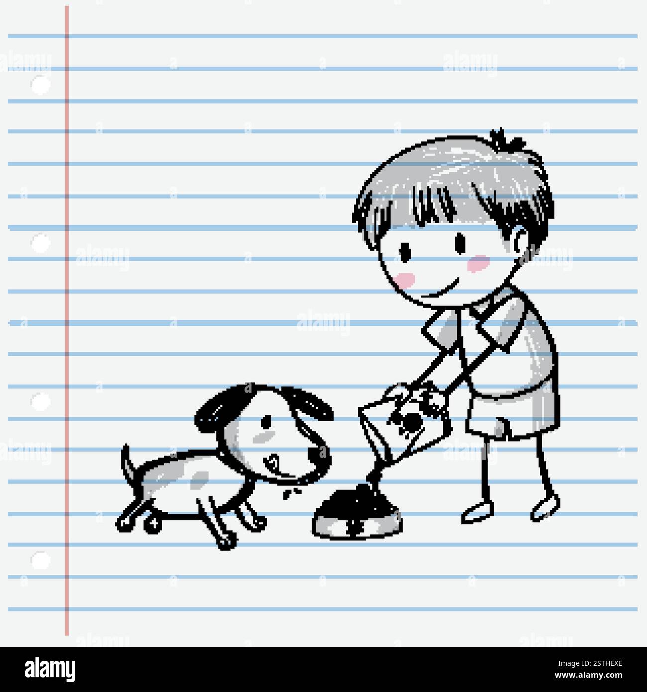Child feeding pet dog Stock Vector Images - Alamy