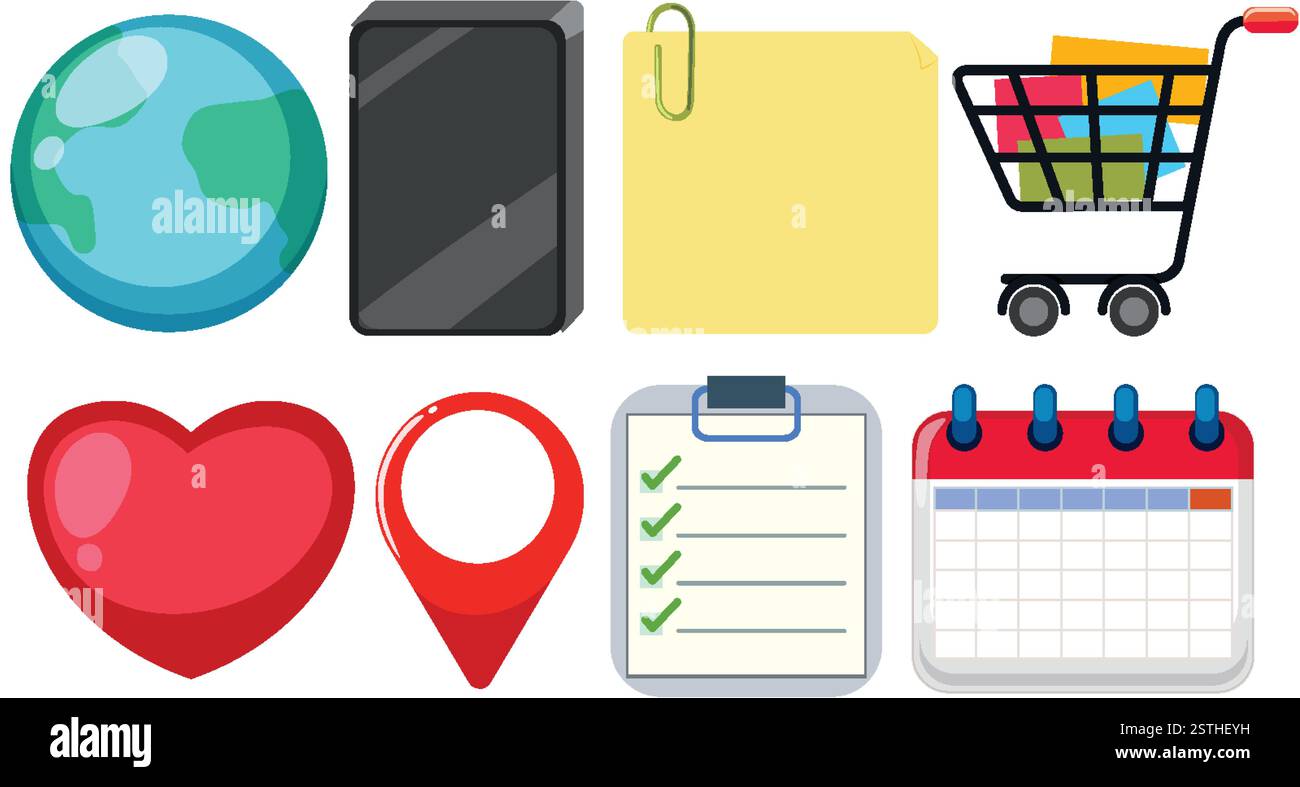 Vector icons representing daily tasks and activities Stock Vector Image ...