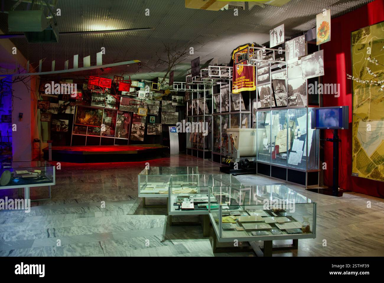 Photo shows exhibits on display at the Chernobyl Museum in Kyiv on June ...