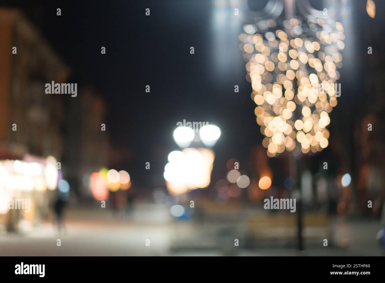 Night city street lights bokeh background Stock Photo - Alamy