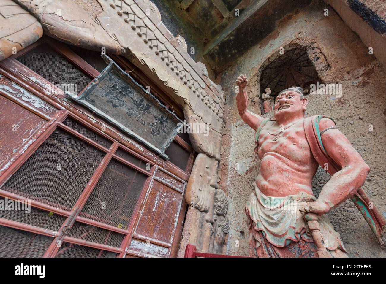 Statue at Maijishan Grottoes, Tianshui, Gansu Province, China Stock ...