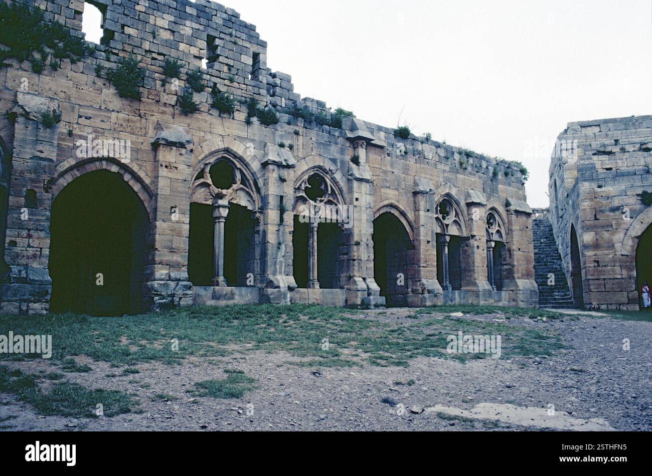 Entrance hall of the Great Hall, corridor, castle, Krak des Chevaliers ...