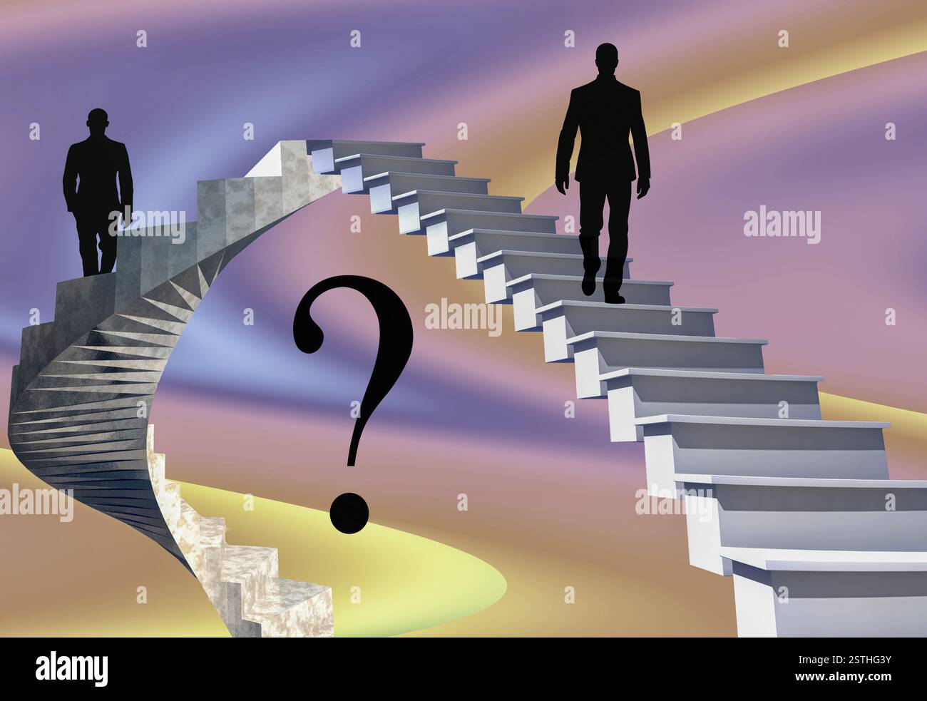 Symbolic image, right path, path is the goal, questionable direction ...