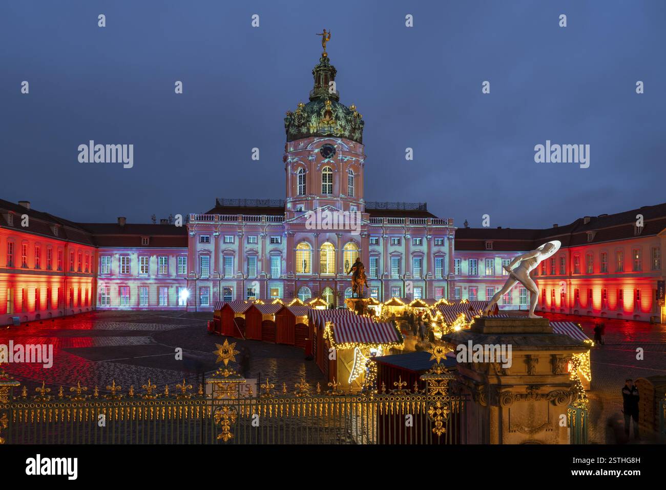 Christmas Market at Charlottenburg Palace, Illuminated Palace, Blue ...