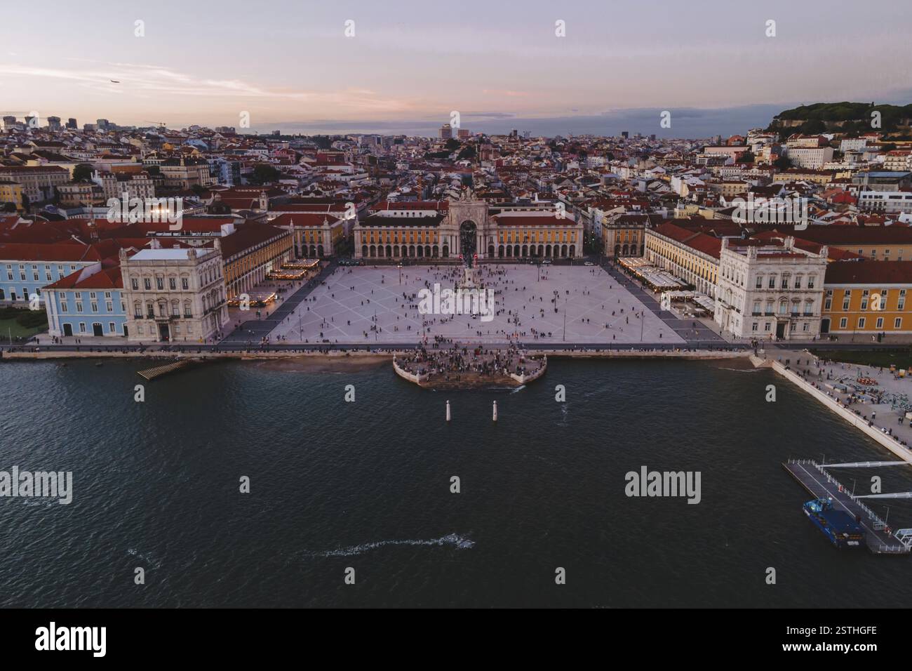Aerial view, market square, Lisbon Stock Photo - Alamy