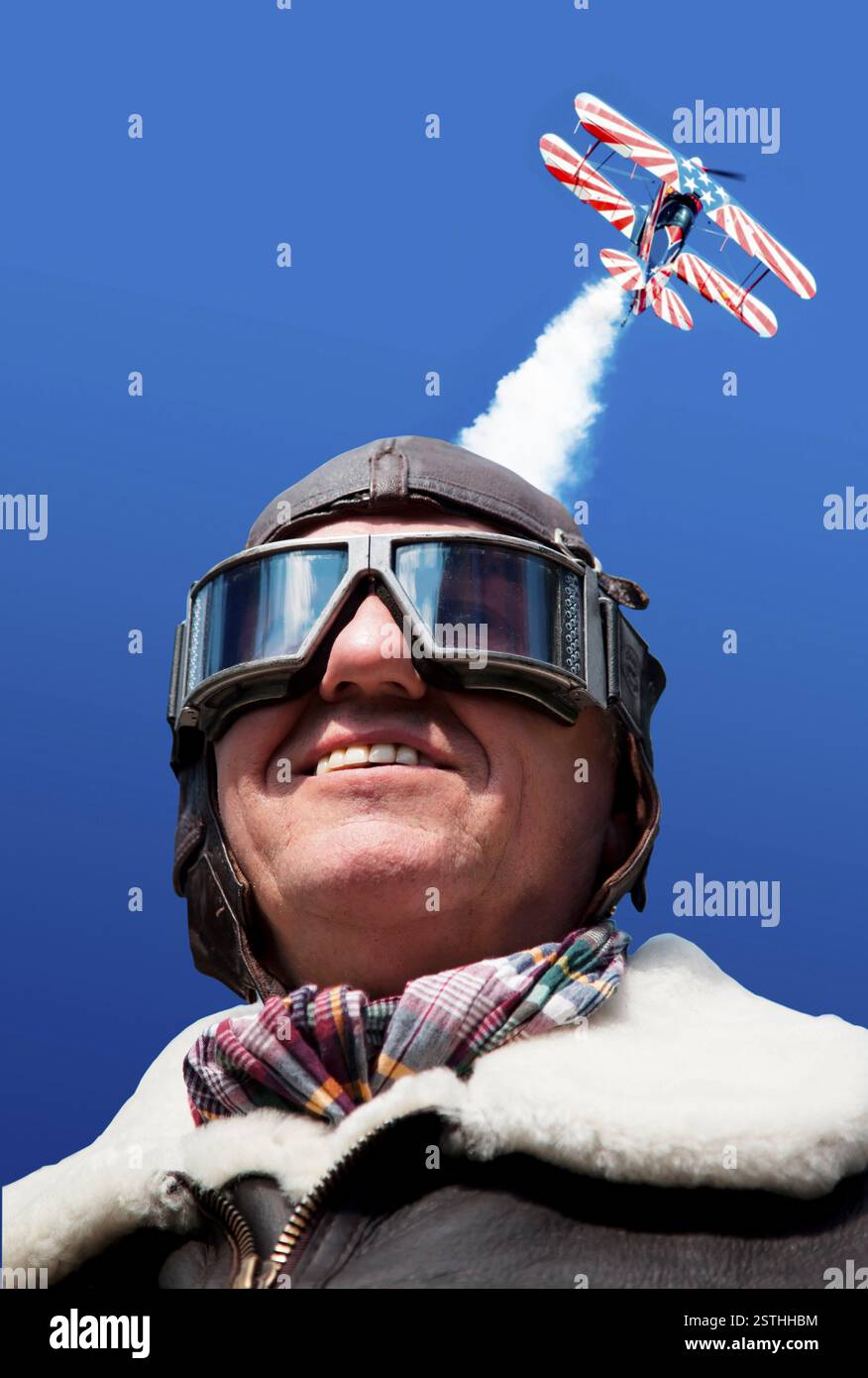 Aerobatic aircraft in the foreground in the background a soaring ...