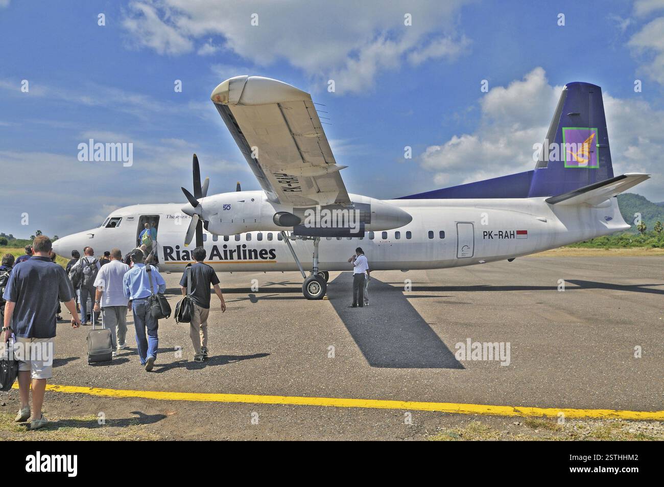 Propeller aircraft, prop jet Fokker 50, former Riau Airlines ...