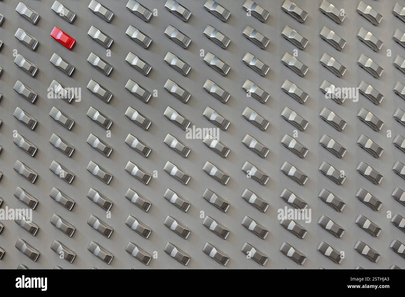 Modern art, wall design with mini cars, Pinakothek der Moderne, Munich ...