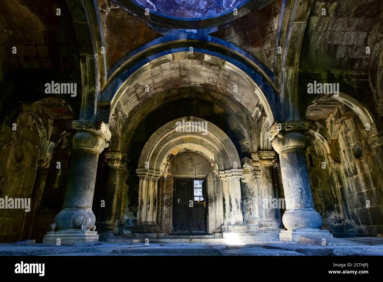 Sun beams seeping into the interior of the 10th Century Sanahin ...
