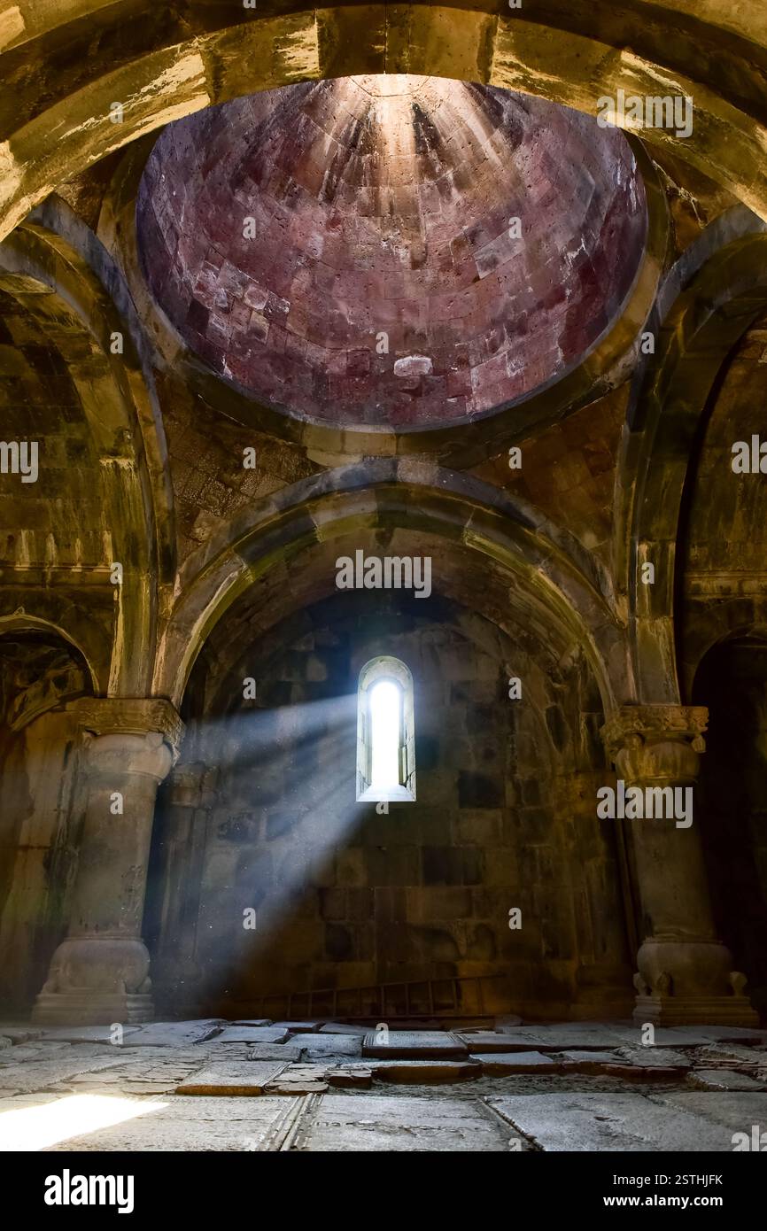 Sun beams seeping into the interior of the 10th Century Sanahin ...