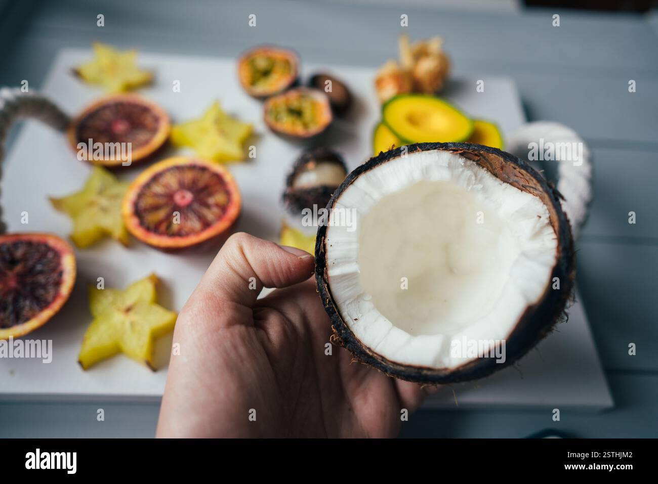 Exotic fruit platter Stock Photo - Alamy