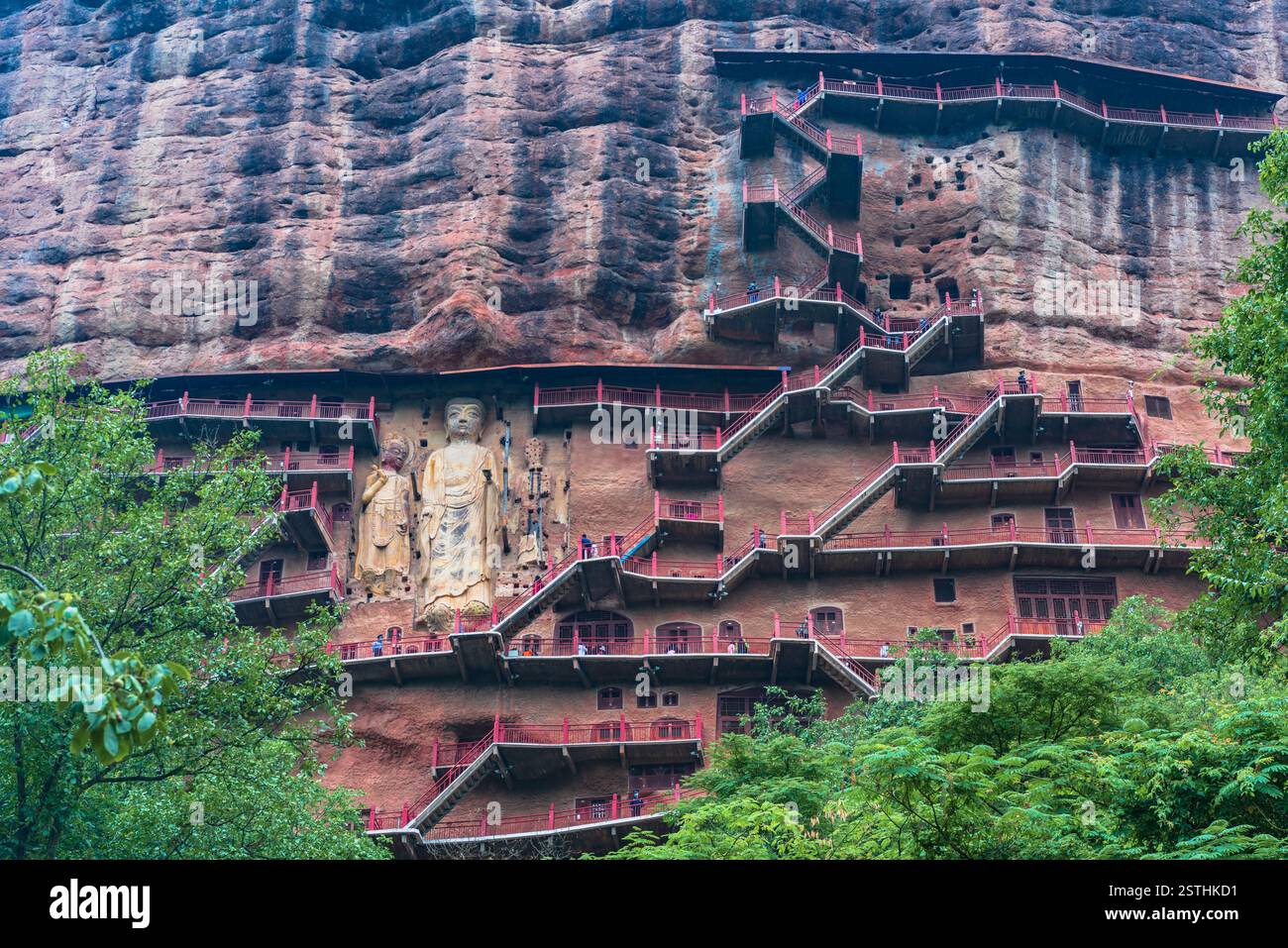 Statue at Maijishan Grottoes, Tianshui, Gansu Province, China Stock ...