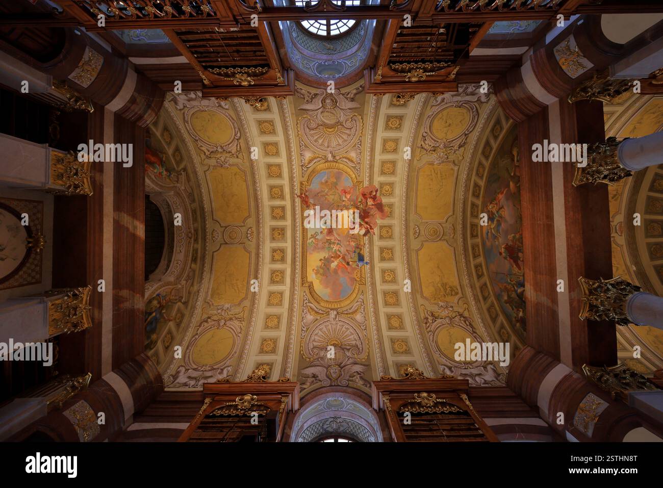 Austrian National Library, Baroque State Hall with ceiling frescoes ...