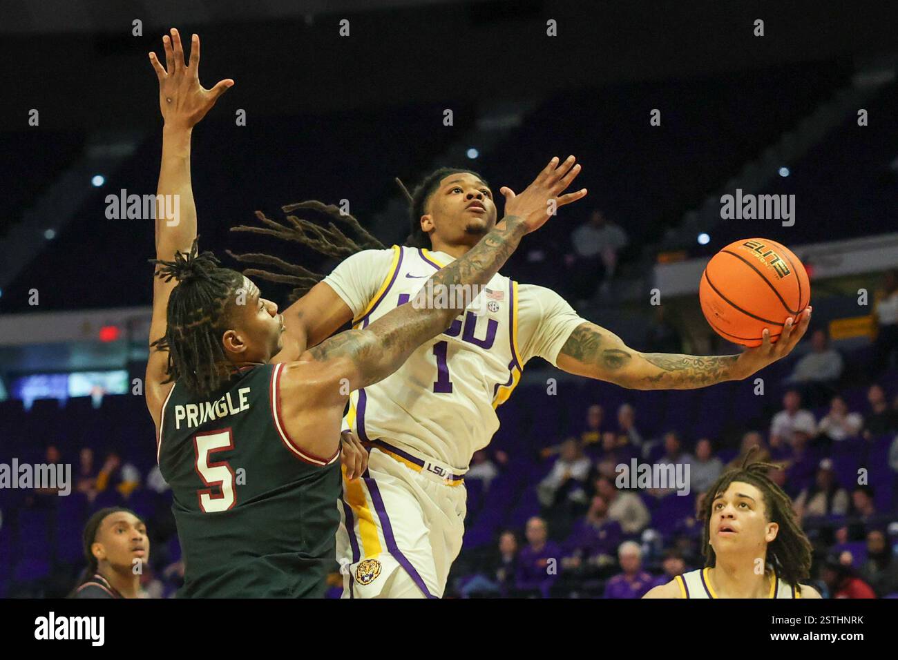 Baton Rouge, United States. 18th Feb, 2025. LSU Tigers guard Jordan ...
