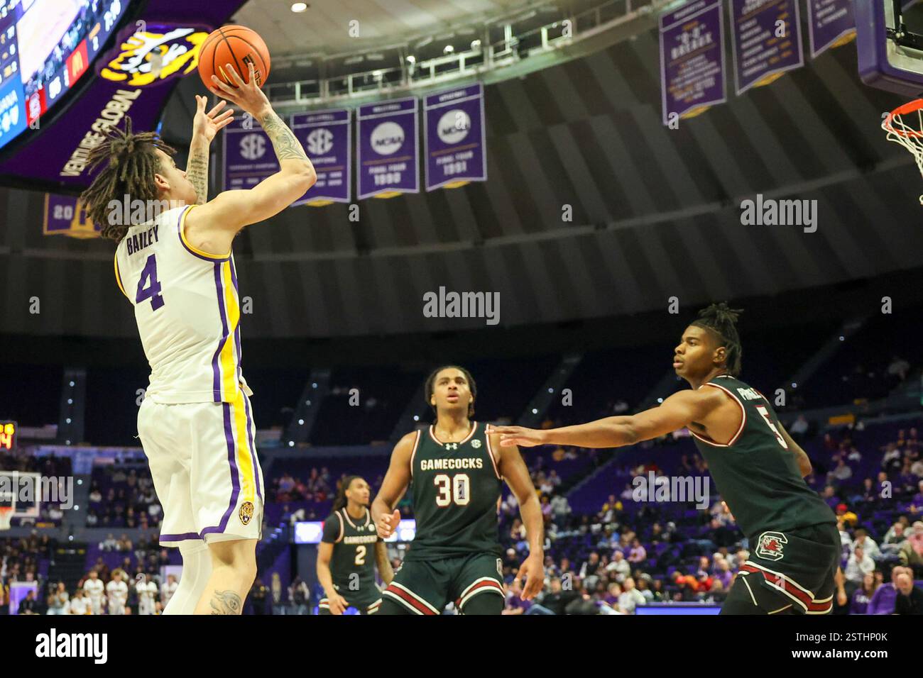 Baton Rouge, United States. 18th Feb, 2025. LSU Tigers guard Dji Bailey ...