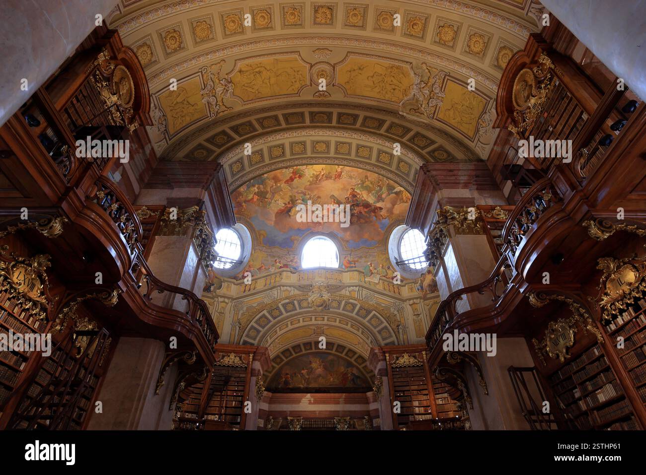 Austrian National Library, Baroque State Hall with ceiling frescoes ...
