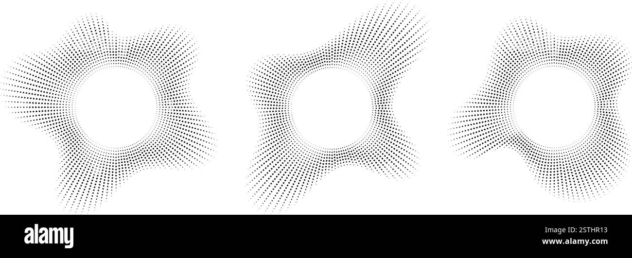 Sound wave, circular equalizer icons, round music soundwave shape ...