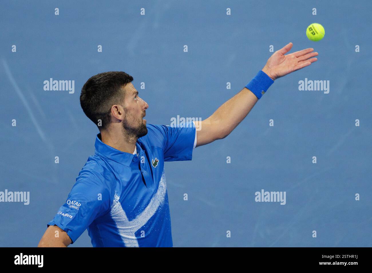 Doha, Qatar. 18th Feb, 2025. Novak Djokovic of Serbia during the 2025 ...