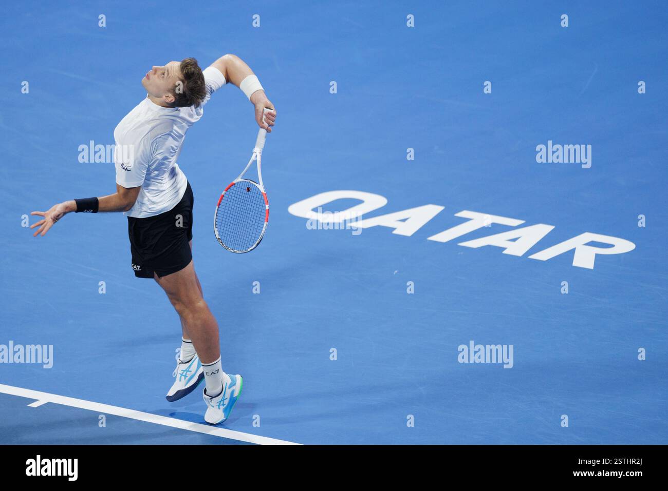 Doha, Qatar. 18th Feb, 2025. Hamad Medjedovic of Serbia during the 2025 ...