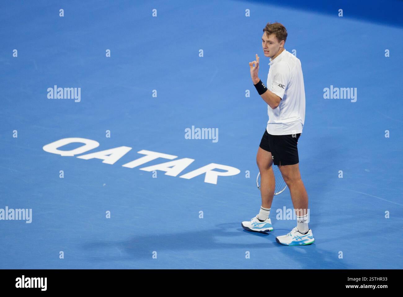Doha, Qatar. 18th Feb, 2025. Hamad Medjedovic of Serbia during the 2025 ...