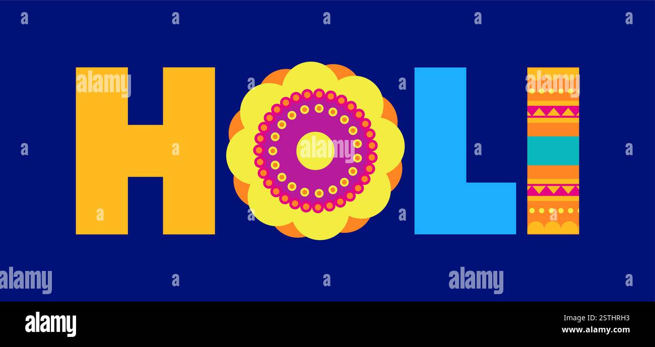 Holi Festival Colorful Lettering Design Stock Vector Image & Art - Alamy
