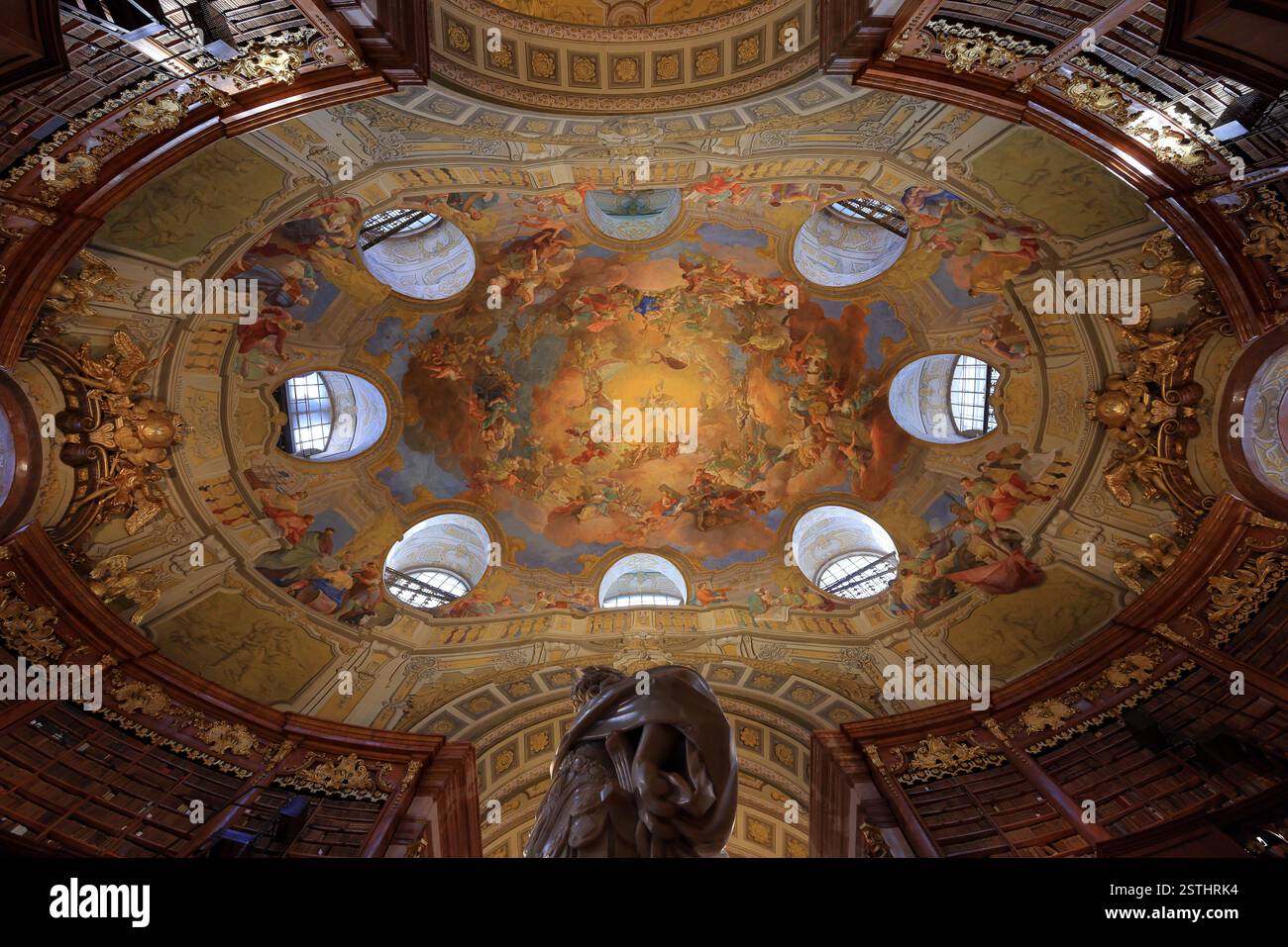 Austrian National Library, Baroque State Hall with ceiling frescoes ...