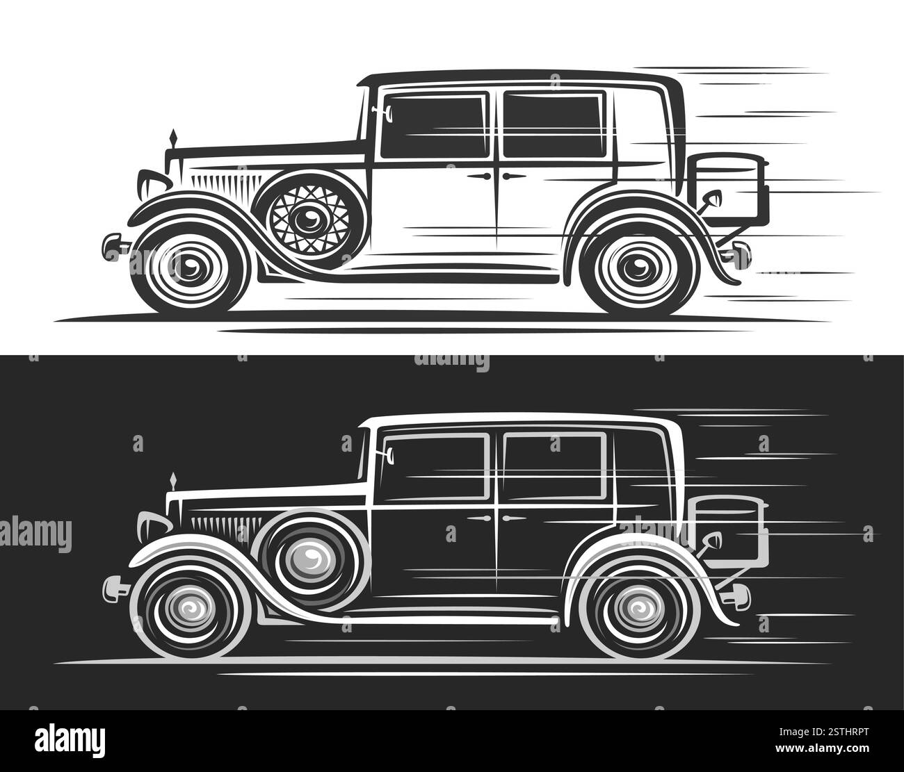 Vector logo for Retro American Car, automotive decorative banners with ...