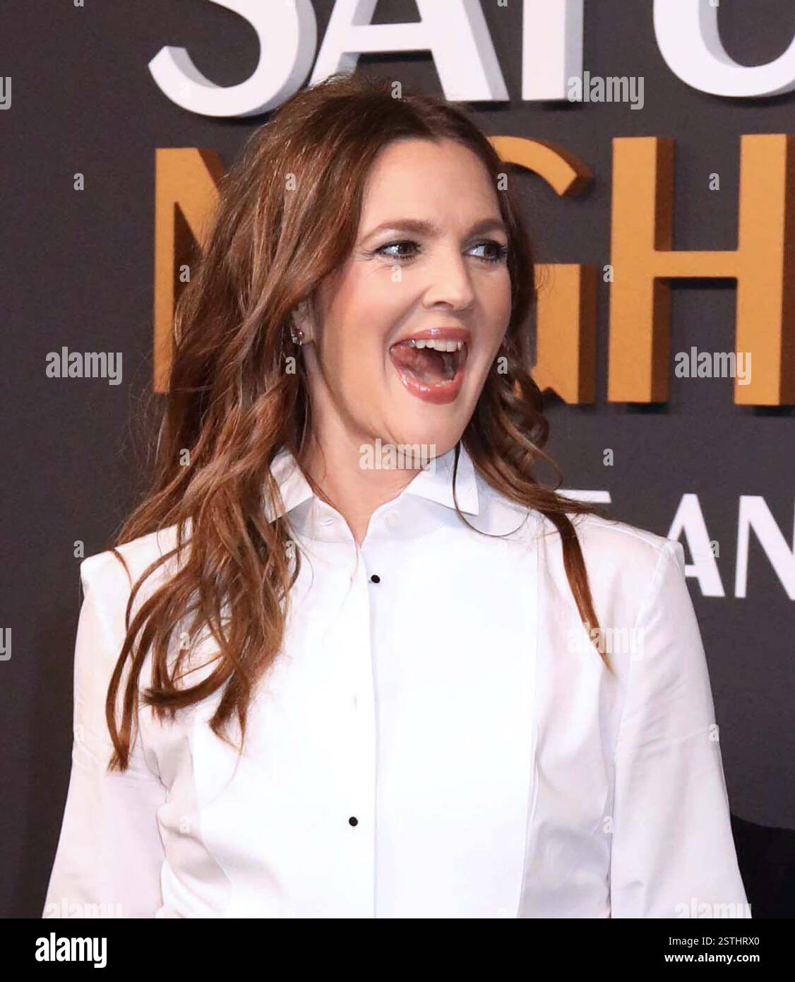February 16, 2025, New York, New York, USA: Actor DREW BARRYMORE seen at the arrivals for SNL 50 ...