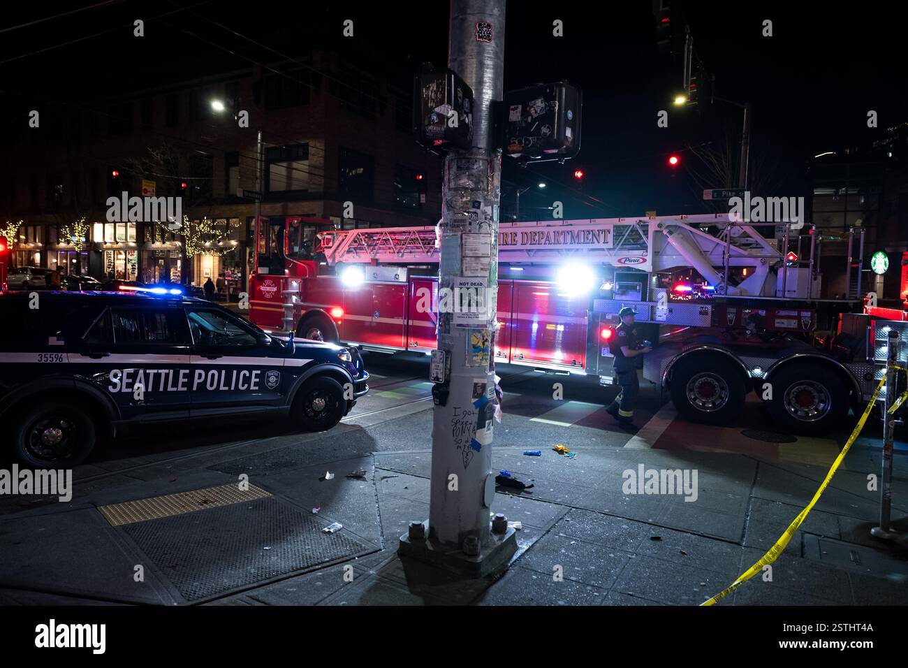 Seattle, USA. 18th Feb 2025. Around 7:30pm report of a person stabbed ...