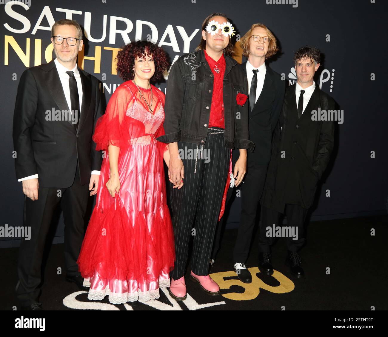 February 16, 2025, New York, New York, USA: ARCADE FIRE band members ...