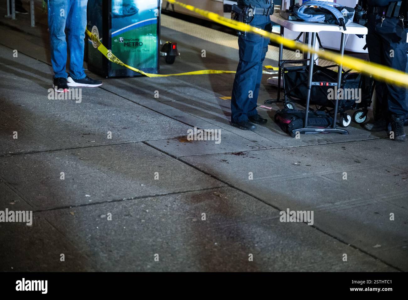Seattle, USA. 18th Feb 2025. Around 7:30pm report of a person stabbed ...