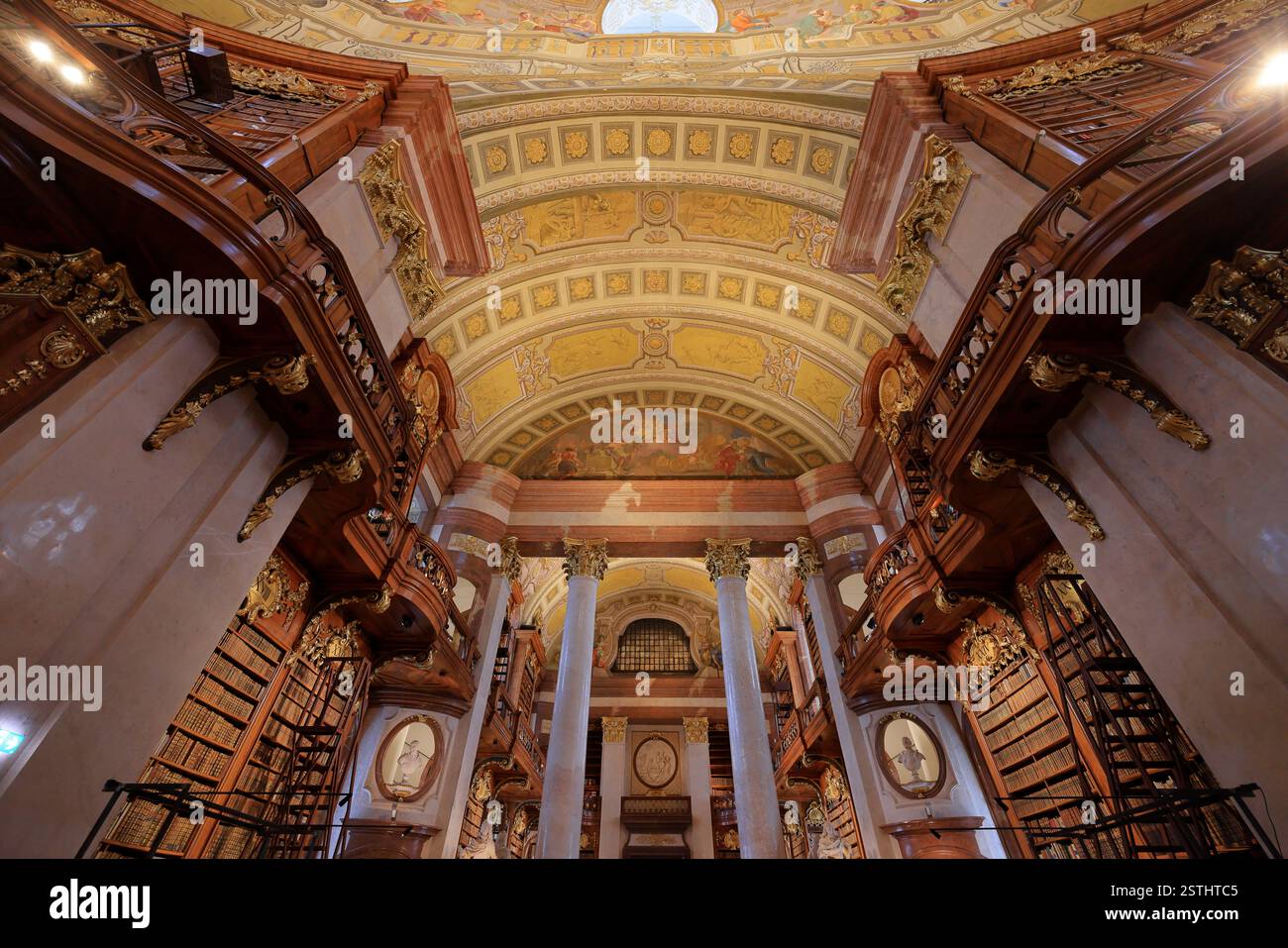Austrian National Library, Baroque State Hall with ceiling frescoes ...