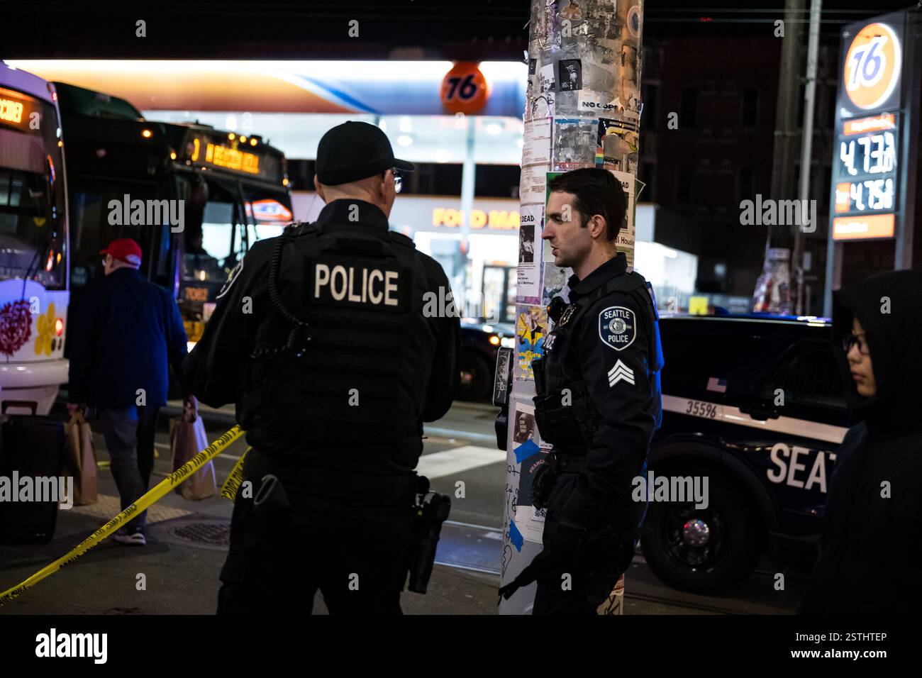 Seattle, USA. 18th Feb 2025. Around 7:30pm report of a person stabbed ...