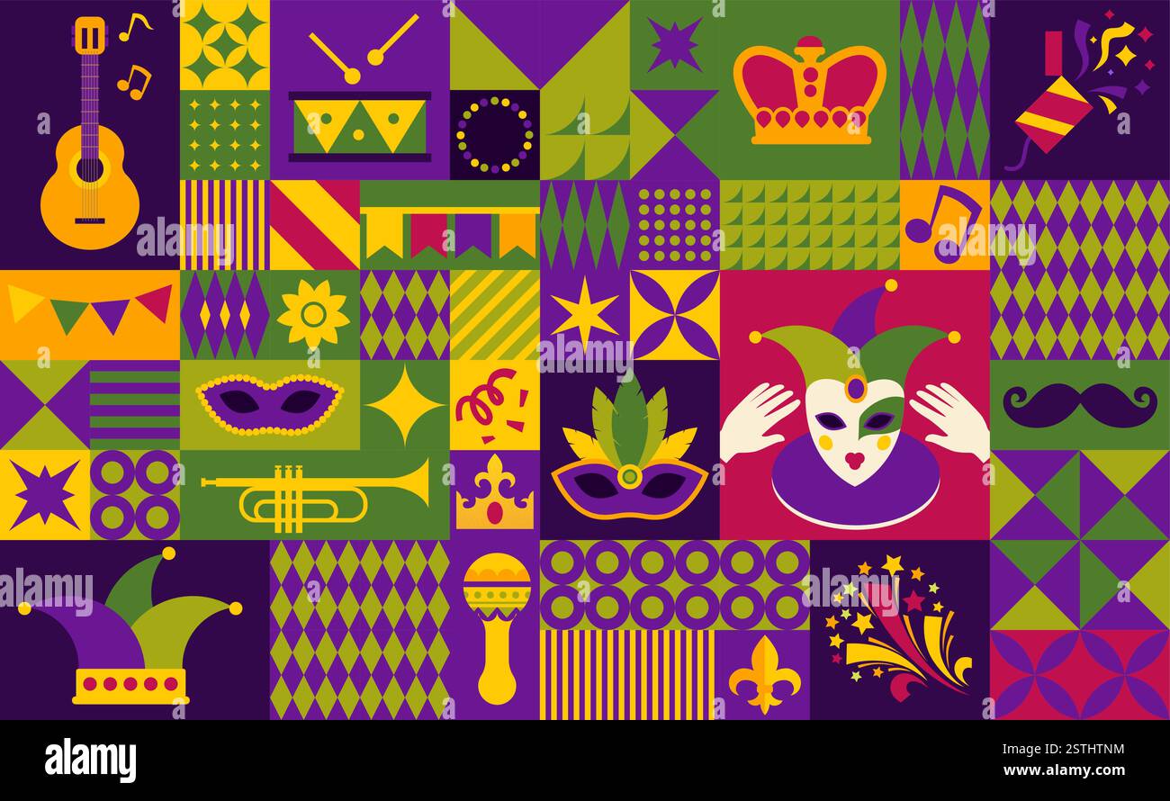 Bright Carnival Mosaic Pattern Vector Stock Vector Image & Art - Alamy