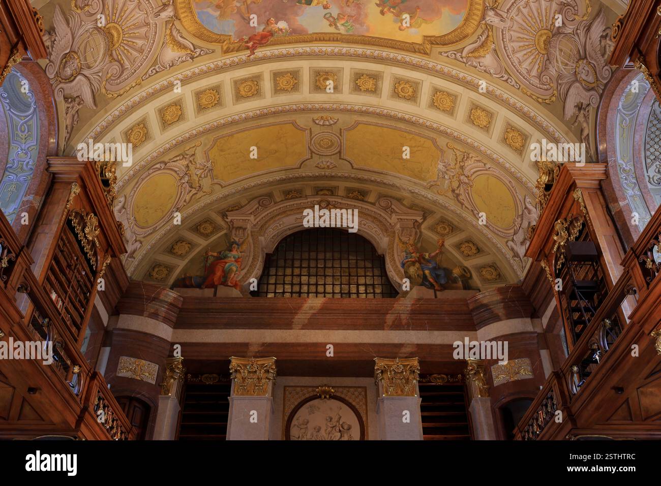 Austrian National Library, Baroque State Hall with ceiling frescoes ...