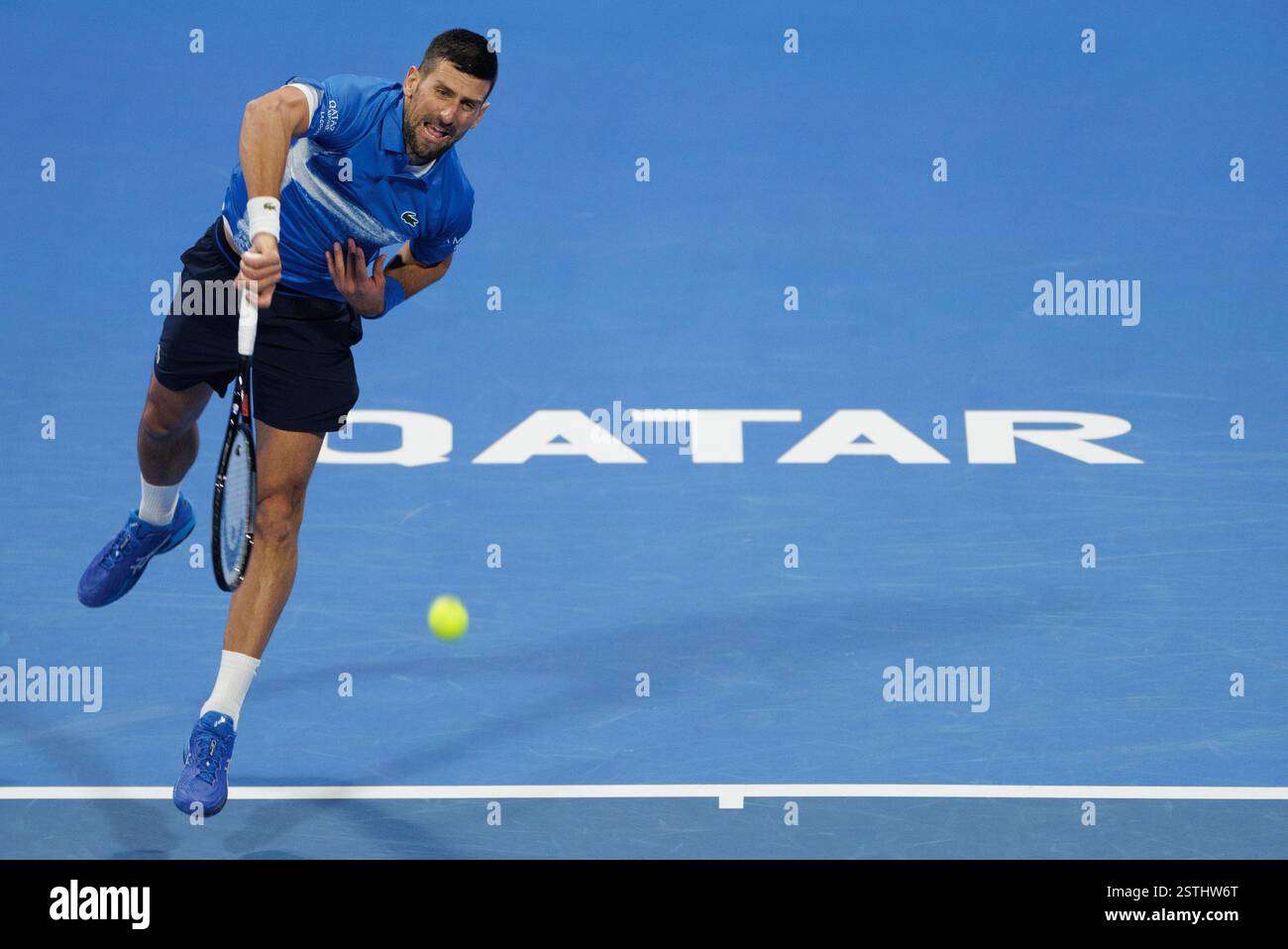 Novak Djokovic of Serbia during the 2025 Qatar ExxonMobil Open, ATP 500 ...