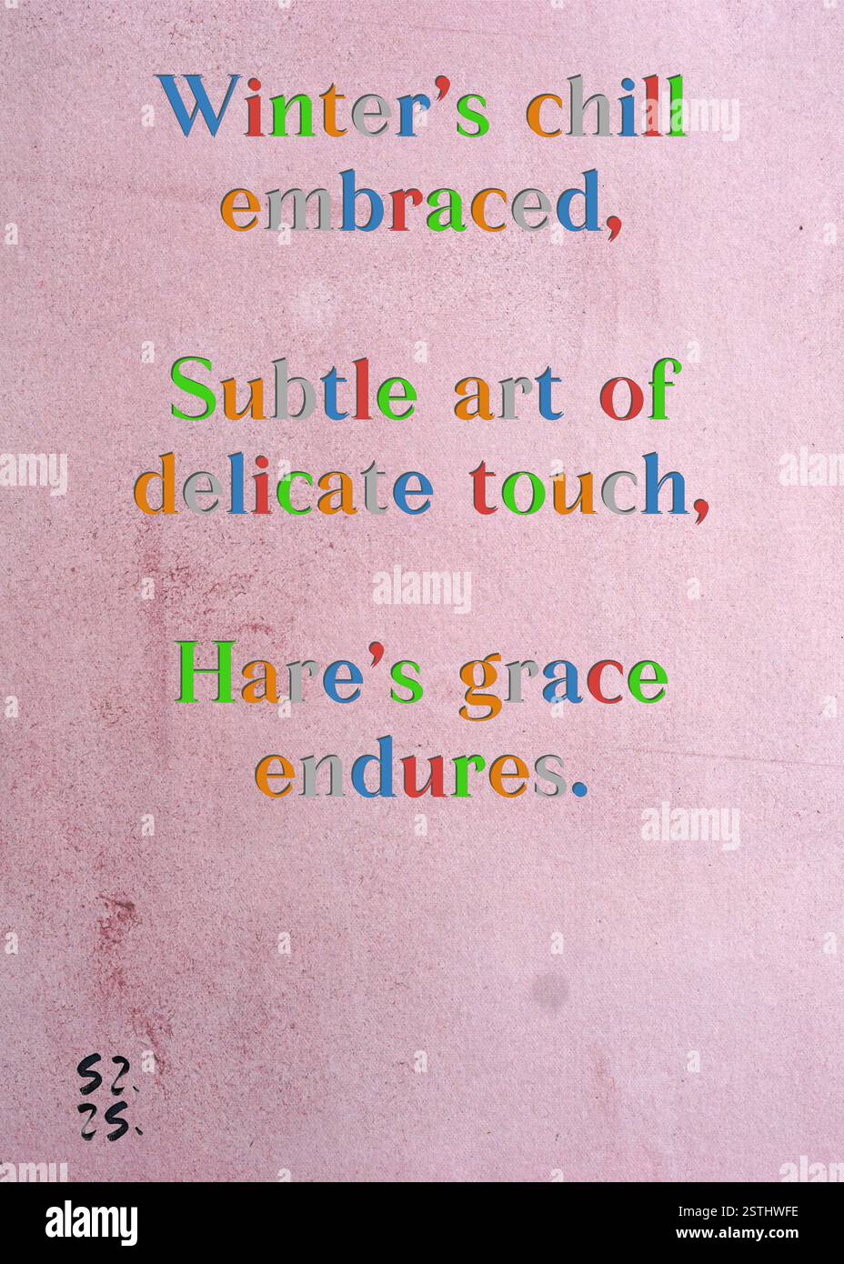 Winter's chill embraced, Subtle art of delicate touch, Hare's grace ...