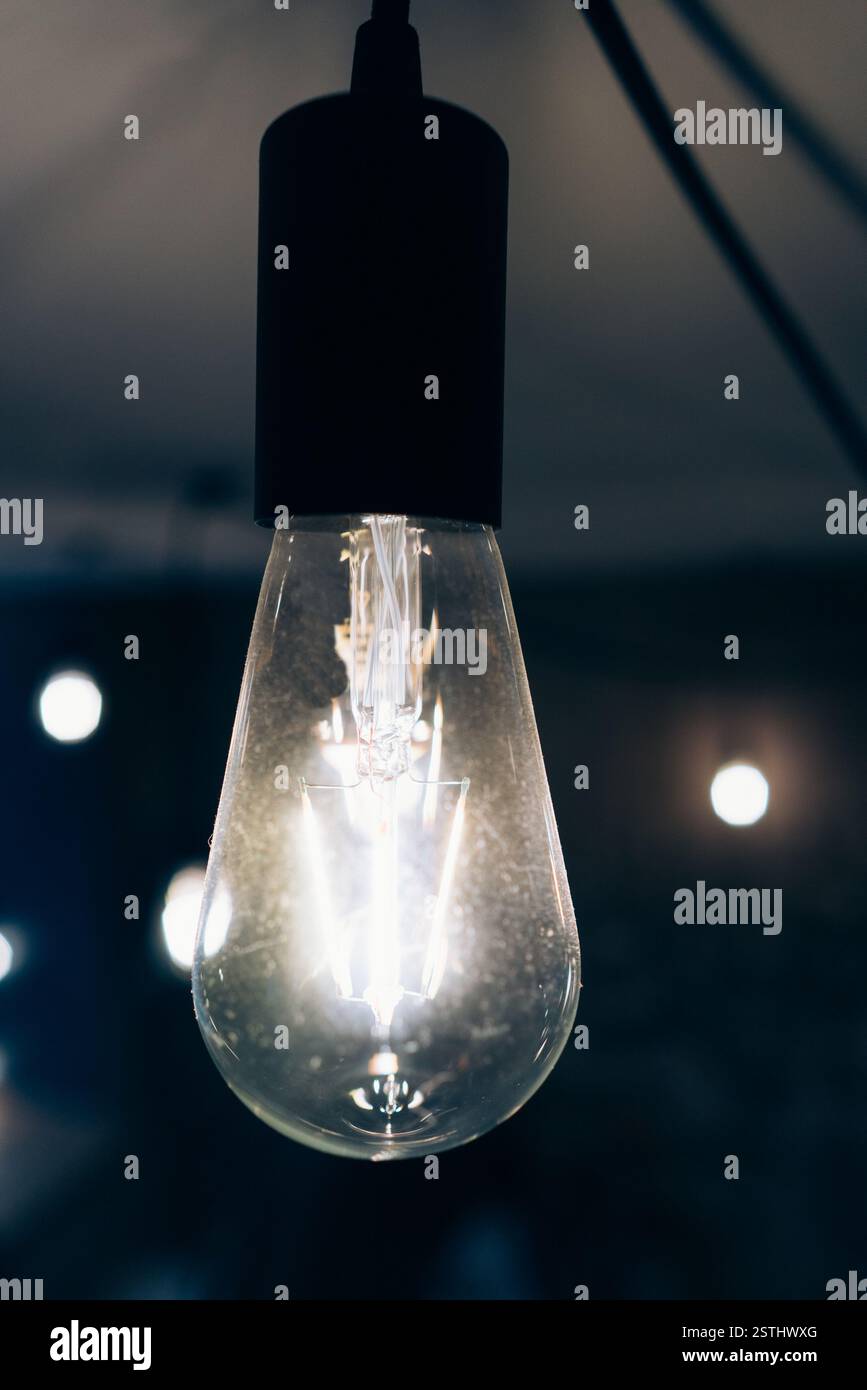 Burning incandescent edison lamp hi-res stock photography and images ...