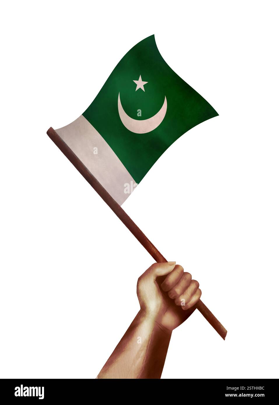 Hand waving Pakistan flag.Pakistani national flag with vintage effect ...