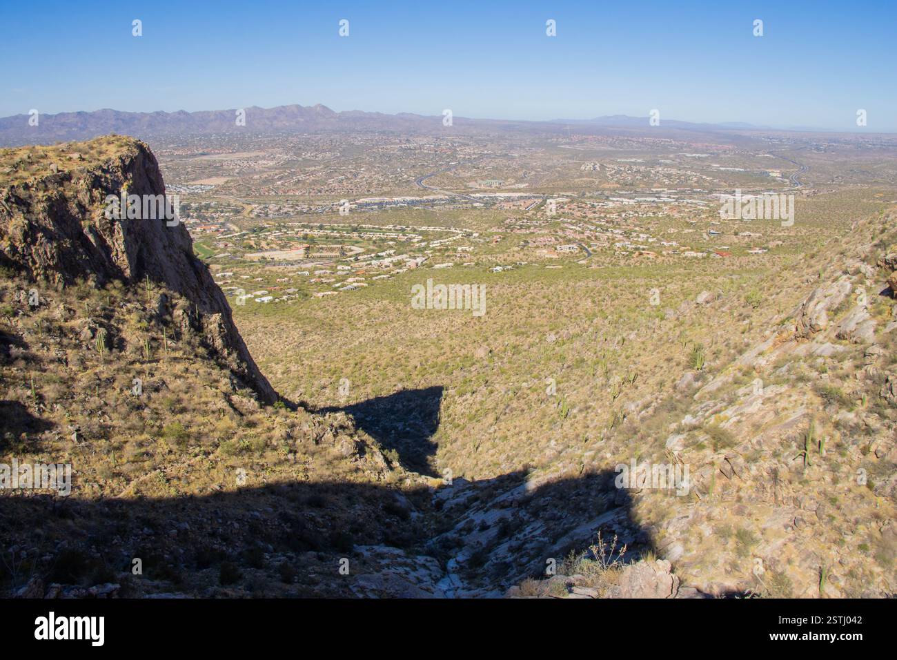 View of Oro Valley, Arizona, from Pusch Ridge, Santa Catalina Mountains ...