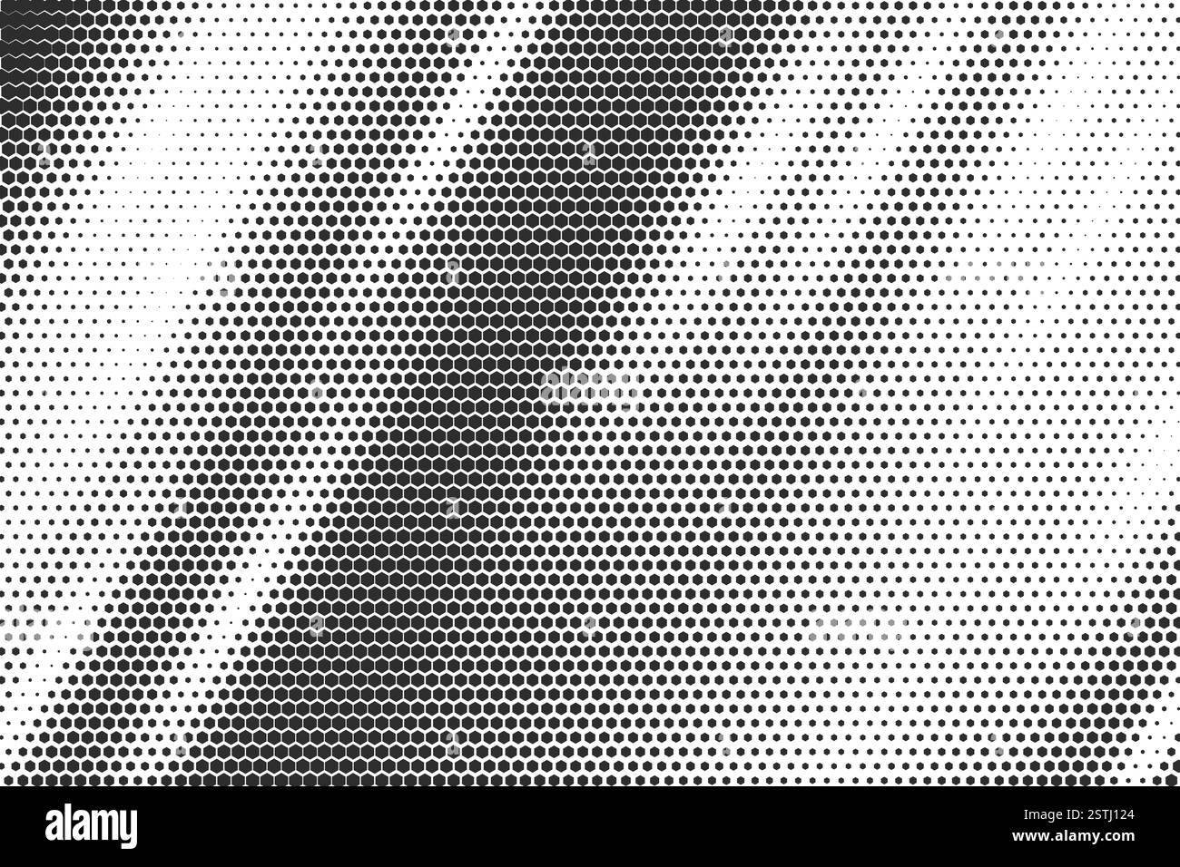 Halftone hexagon background. Abstract honeycomb fade with subtle black and white gradient ...