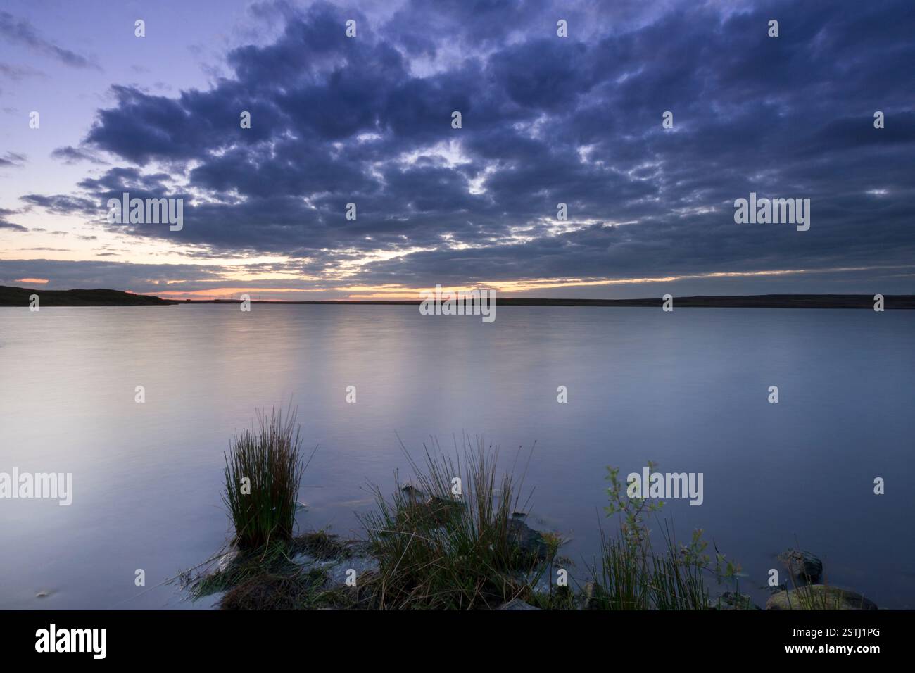 A beautiful Senset over a reservoir Stock Photo - Alamy