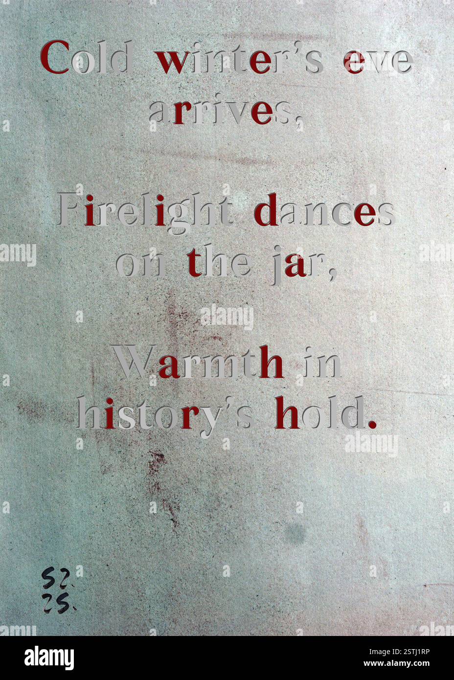 Cold winter's eve arrives, Firelight dances on the jar, Warmth in ...