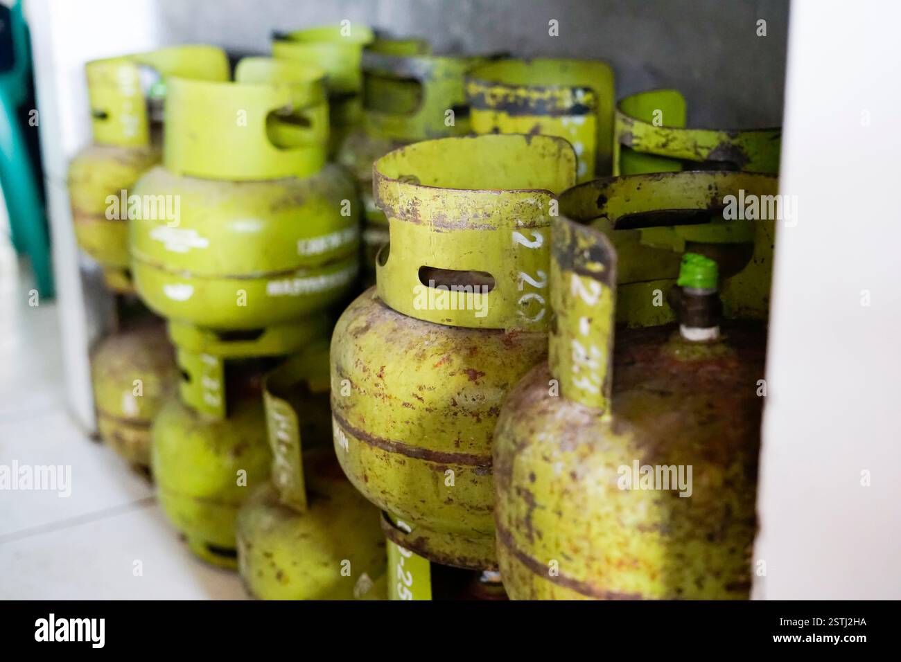 gas cylinders for the poor in Indonesia Stock Photo - Alamy