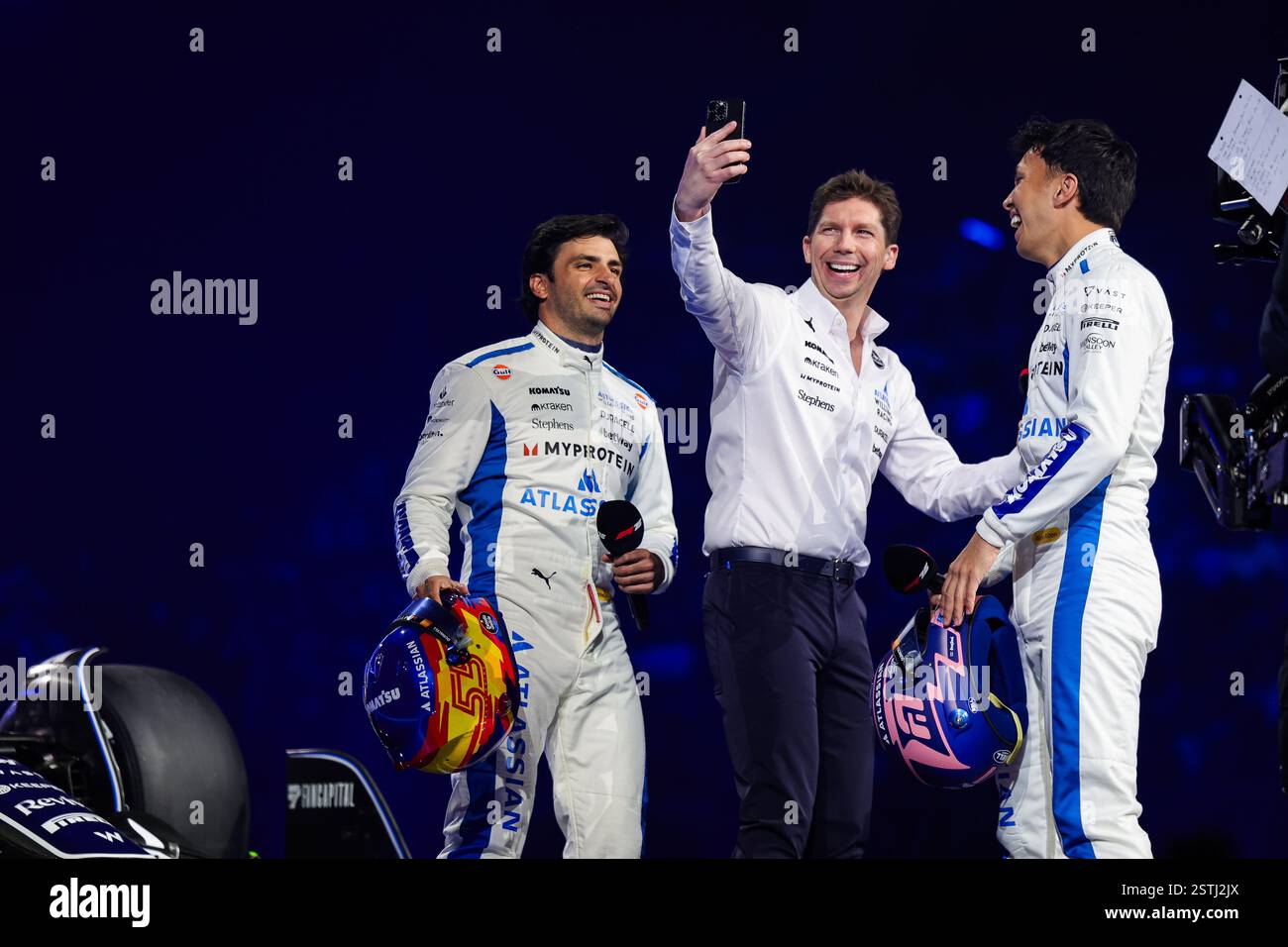 London, United Kingdom, February 18, 2025, Williams Racing FW46 livery reveal with SAINZ Carlos ...