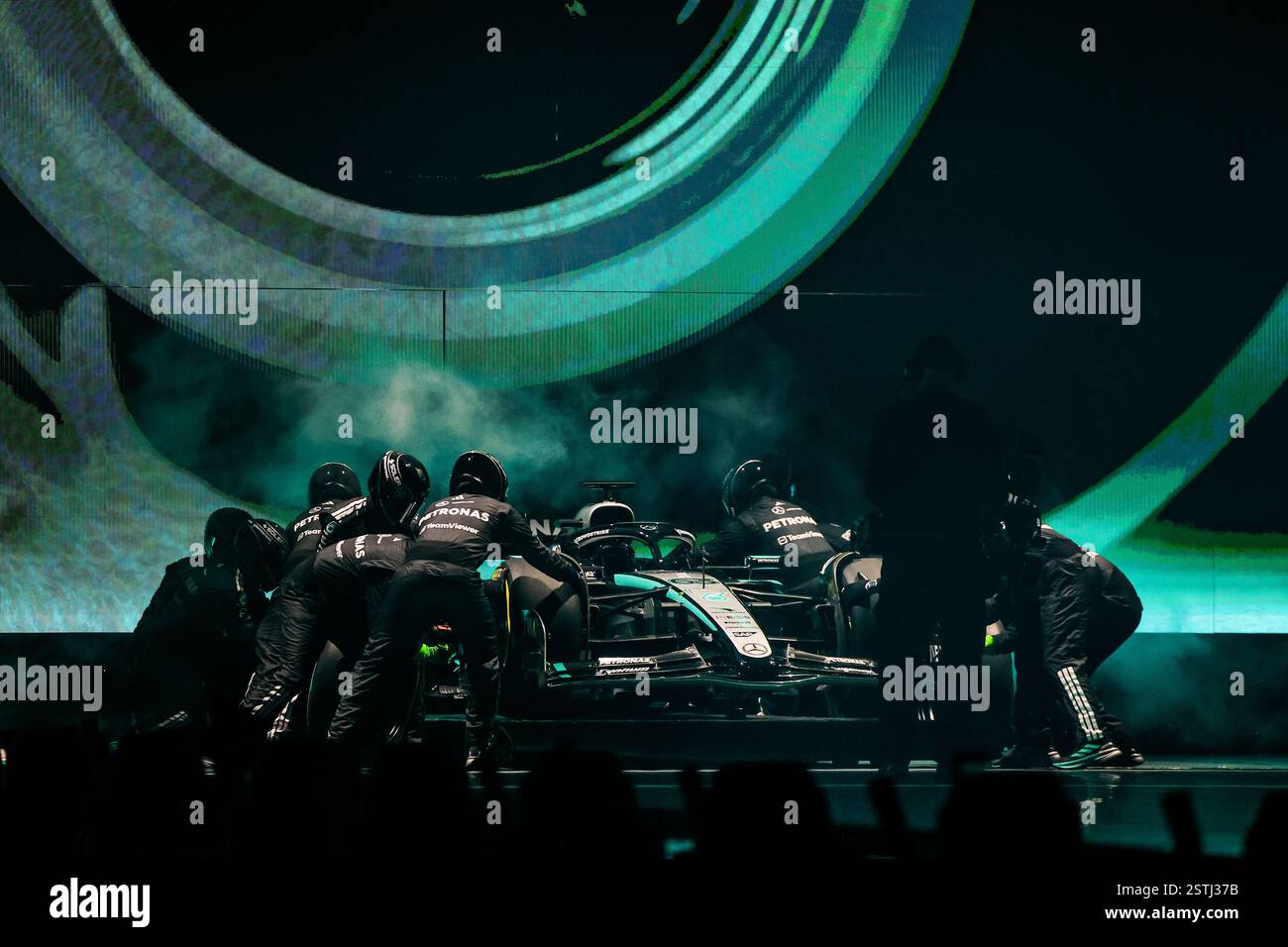 Mercedes AMG F1 Team W16 livery reveal during the F1 75 Live at The O2 ...