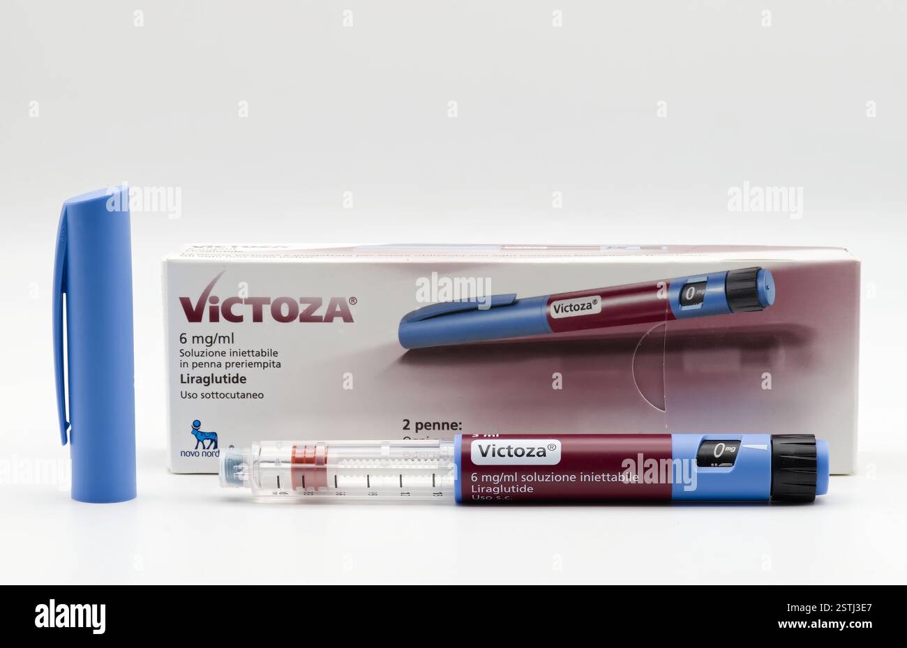 Victoza liraglutide injection pen. Italian package Stock Photo - Alamy