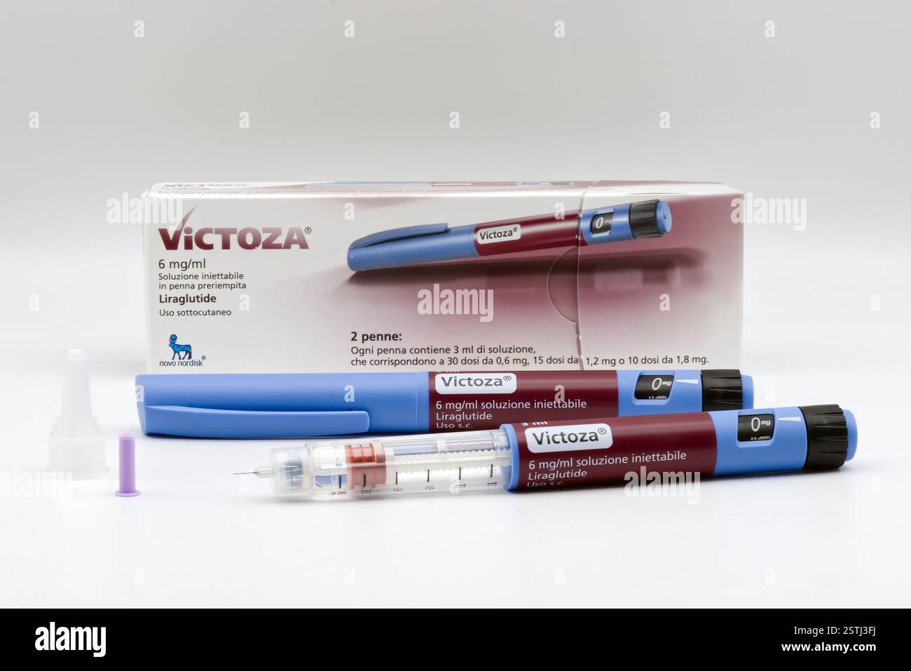 Victoza liraglutide injection pen. Italian package Stock Photo - Alamy